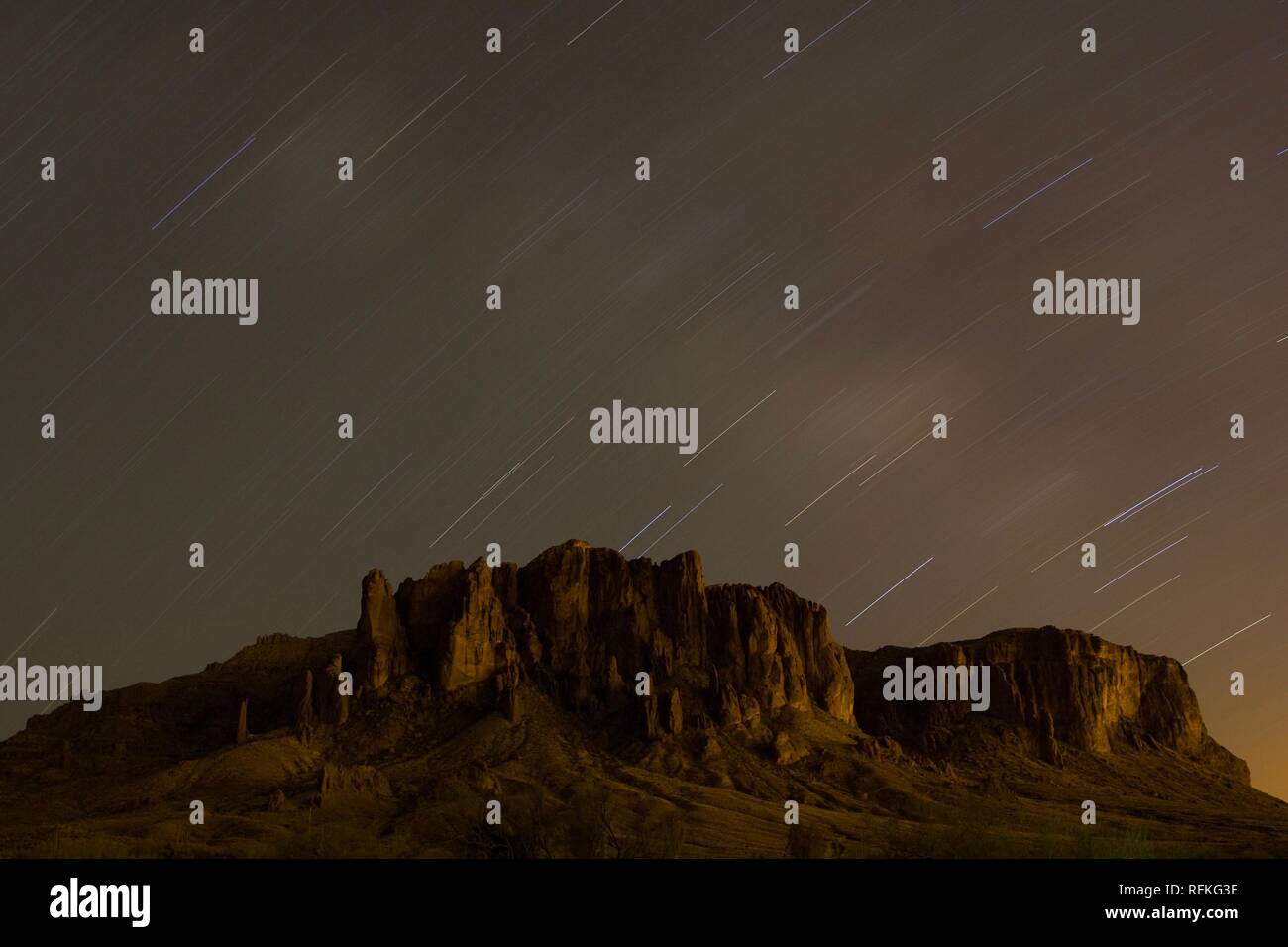 A time lapse view of the stars in the Arizona desert sky lighting the ...