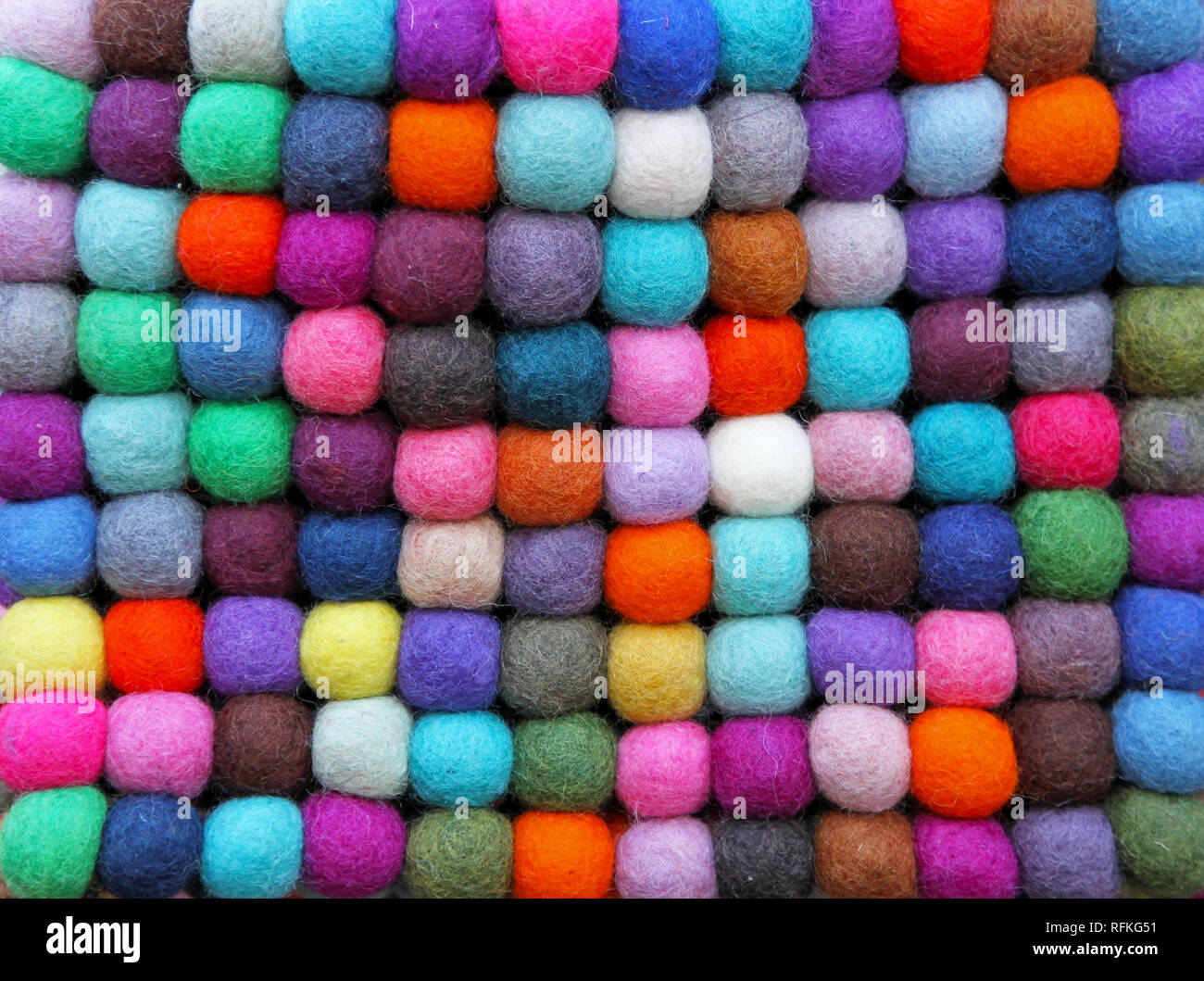 Pattern of colorful balls made of wool Stock Photo - Alamy