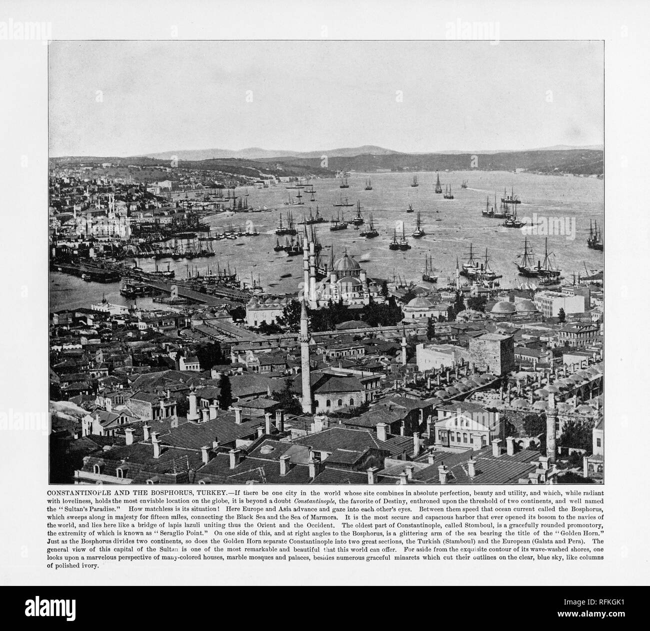 Constantinople and the Bosphorus, Turkey, Antique Turkish Photograph ...