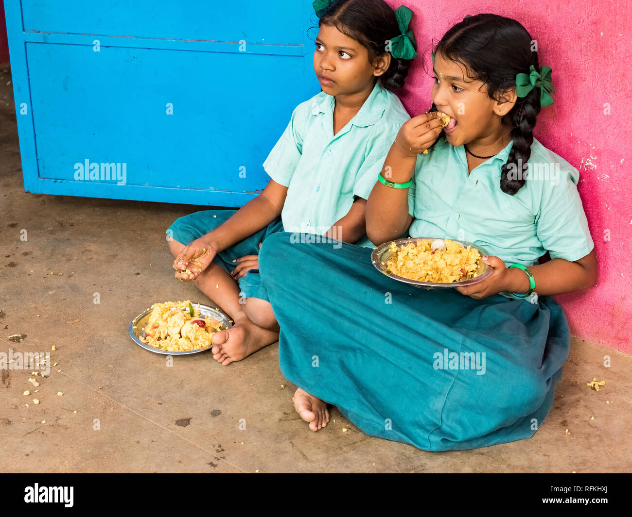 PUDUCHERRY, TAMIL NADU, INDIA - DECEMBER Circa, 2018. Unidentified poor ...
