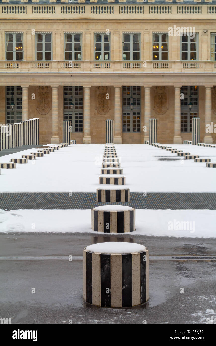 Black and white columns by Daniel Buren and the Conseil d'État, the ...