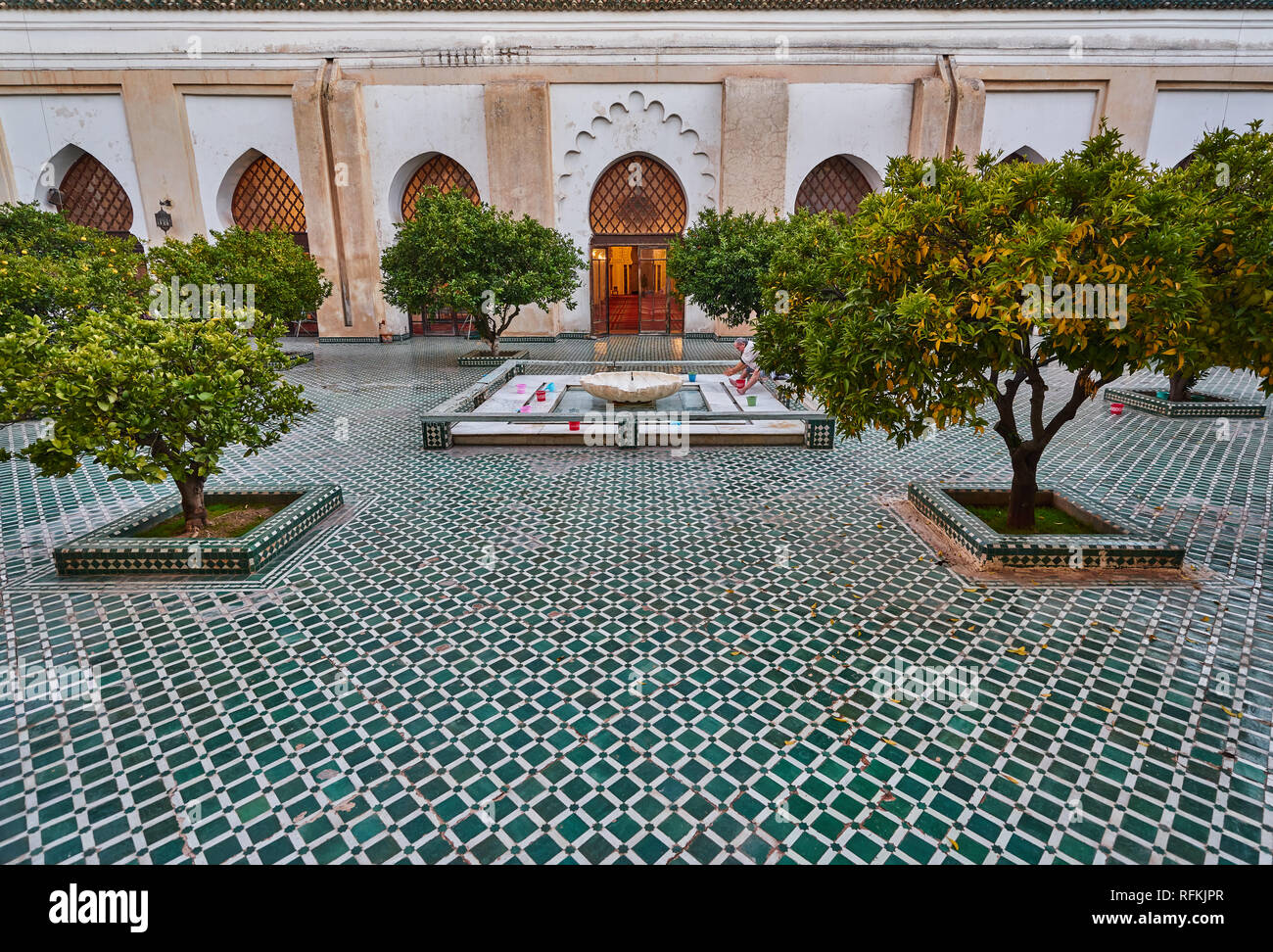 Courtyard / garden of Koutoubia Mosque, Marrakesh (Marrakech), Morocco ...
