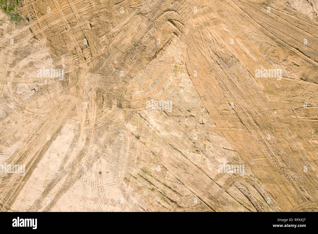 construction background. aerial top view of construction site with ...