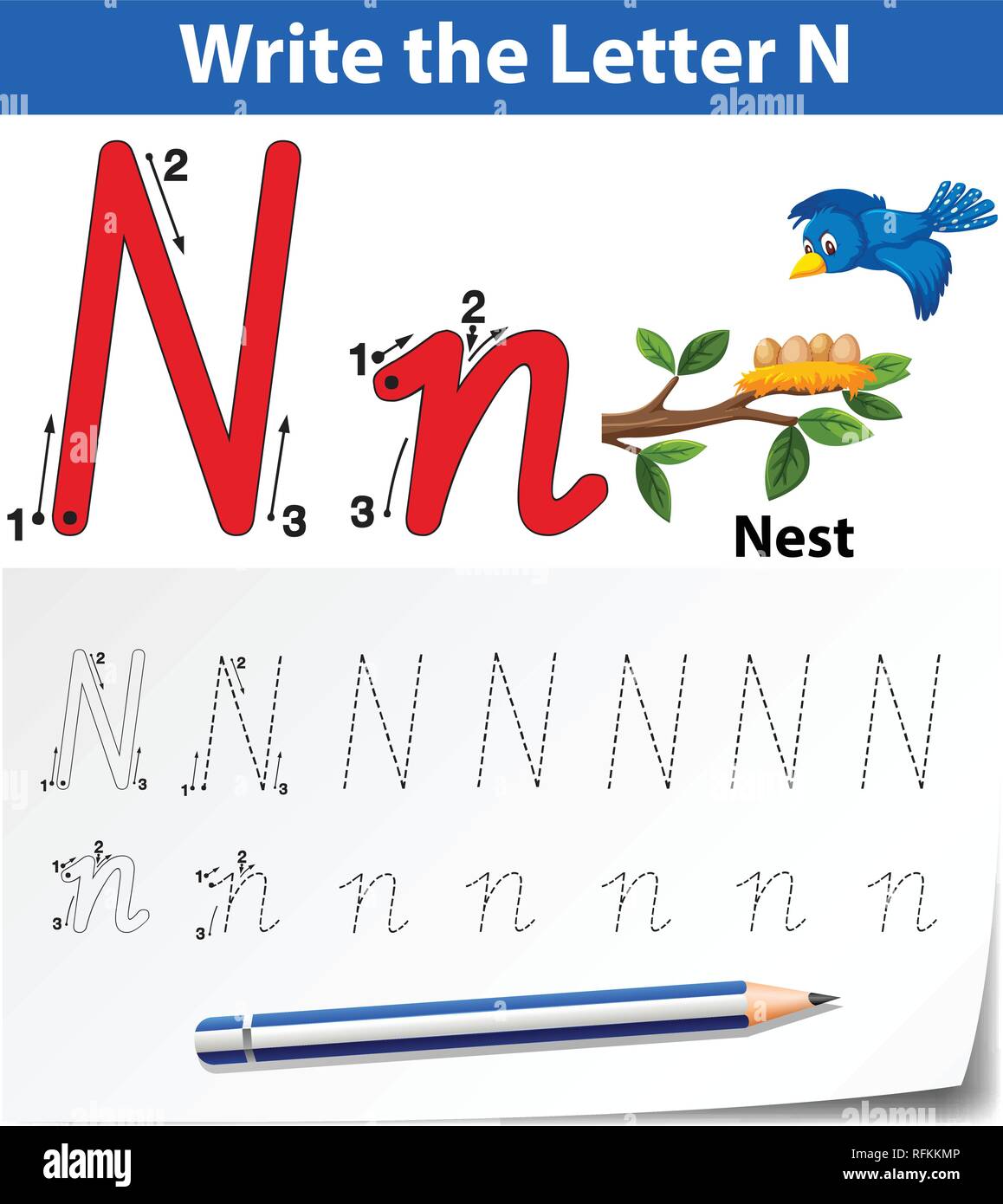 Tracing letter n hi-res stock photography and images - Alamy