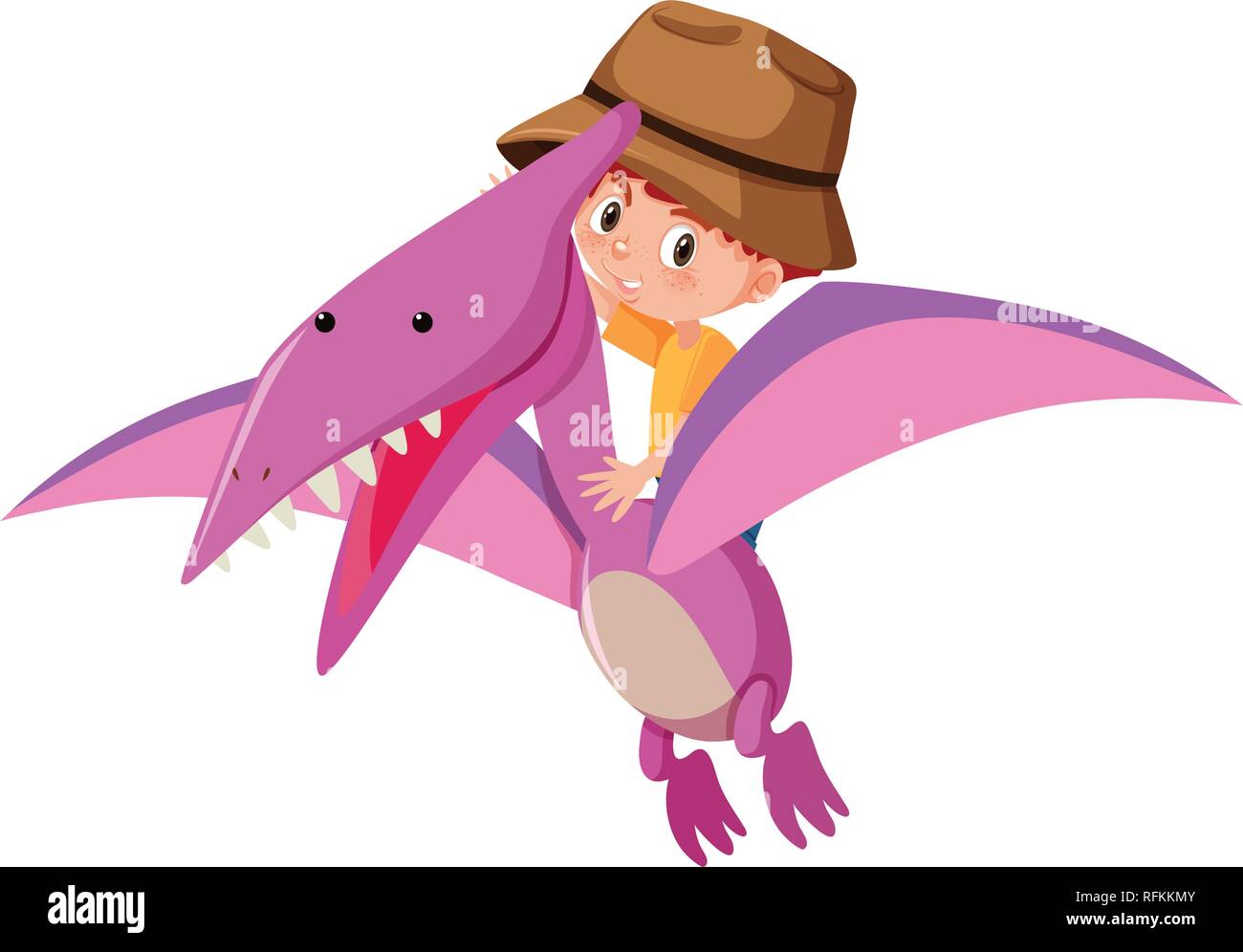 A boy riding dinosaur illustration Stock Vector Image & Art - Alamy
