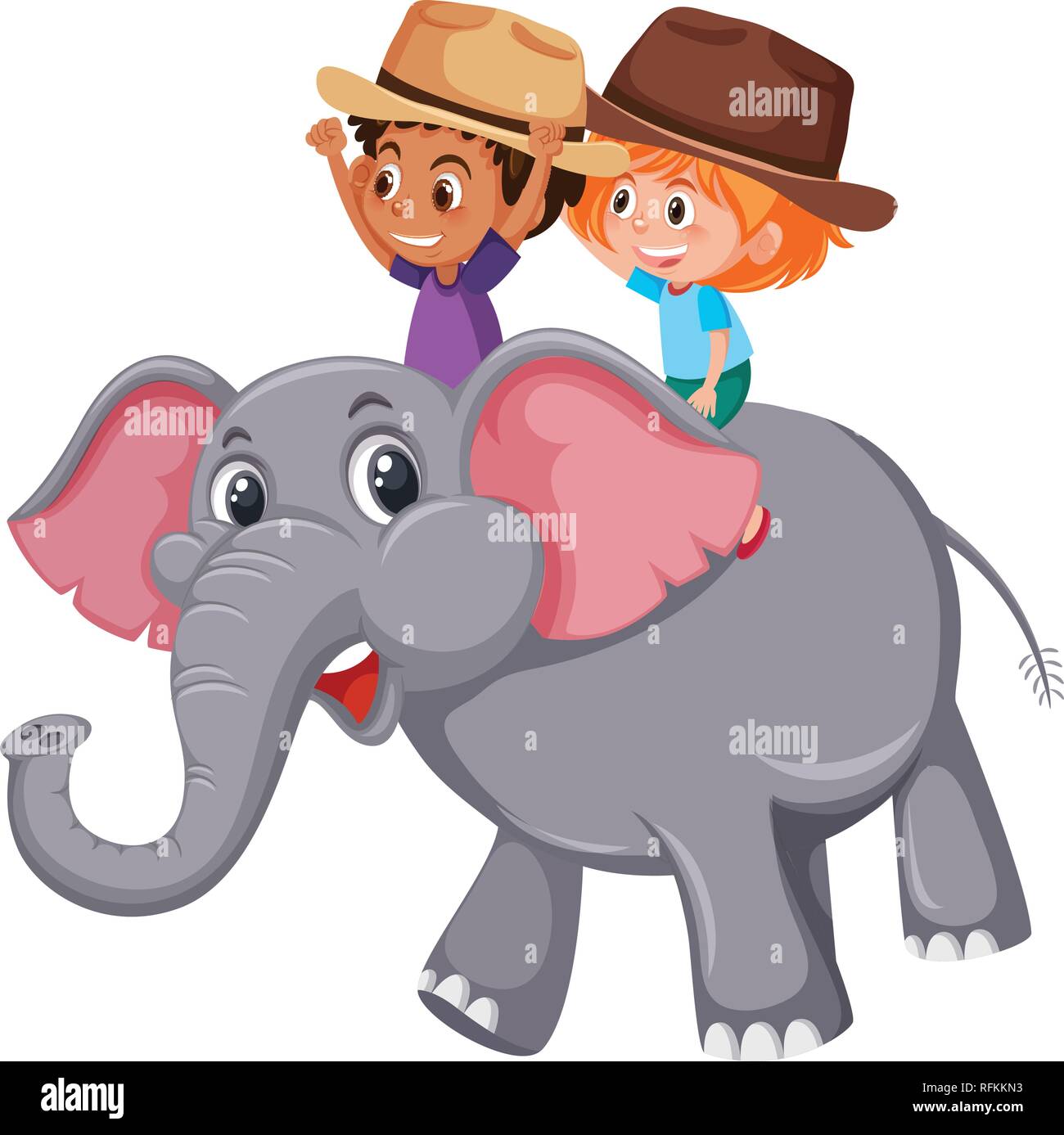 Boy riding on elephant illustration Stock Vector Image & Art - Alamy