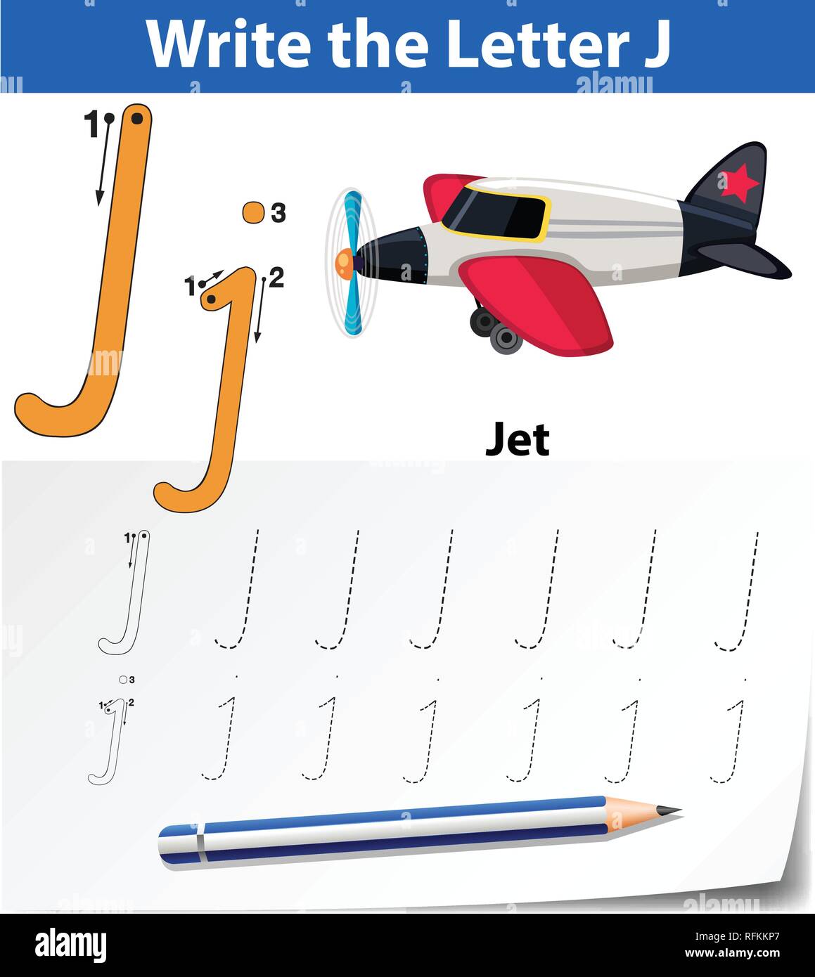 Tracing letter j hi-res stock photography and images - Alamy