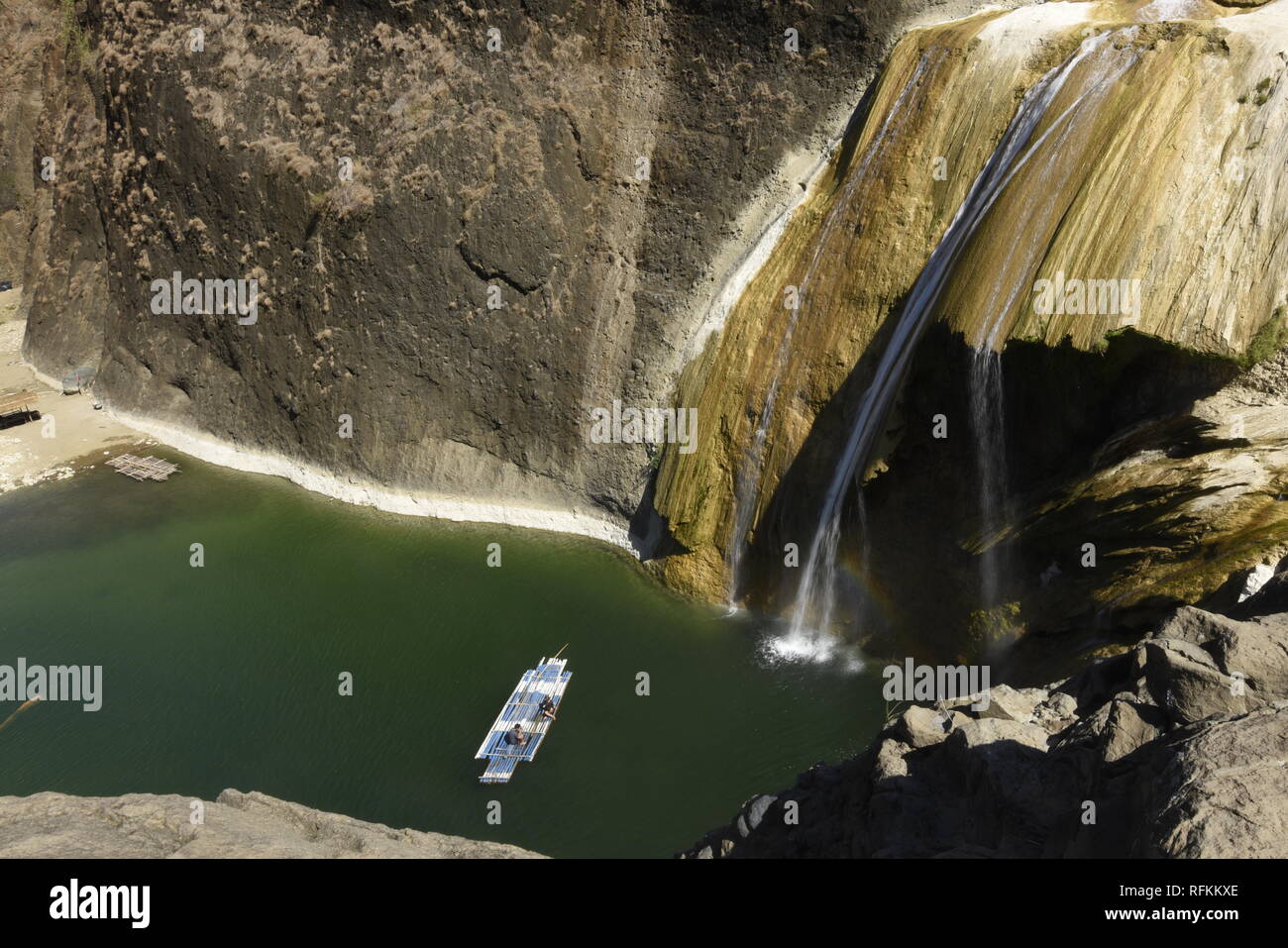 Bamboo raft under beautiful Pinsal Falls, Santa Maria, Ilocos Sur ...