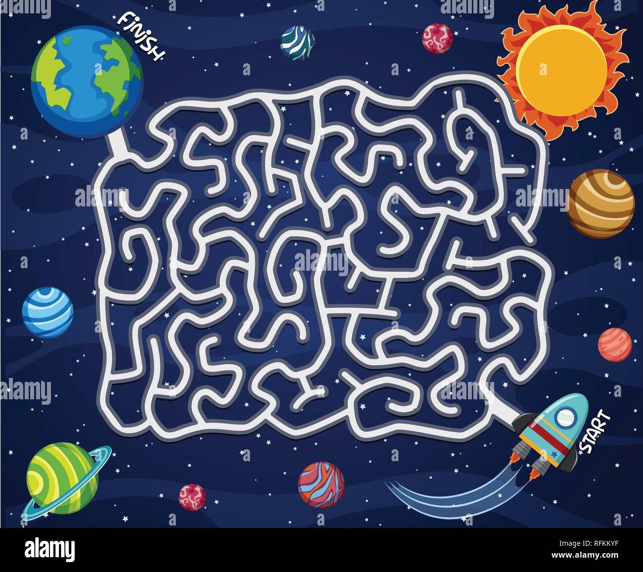 A space maze game template illustration Stock Vector Image & Art - Alamy