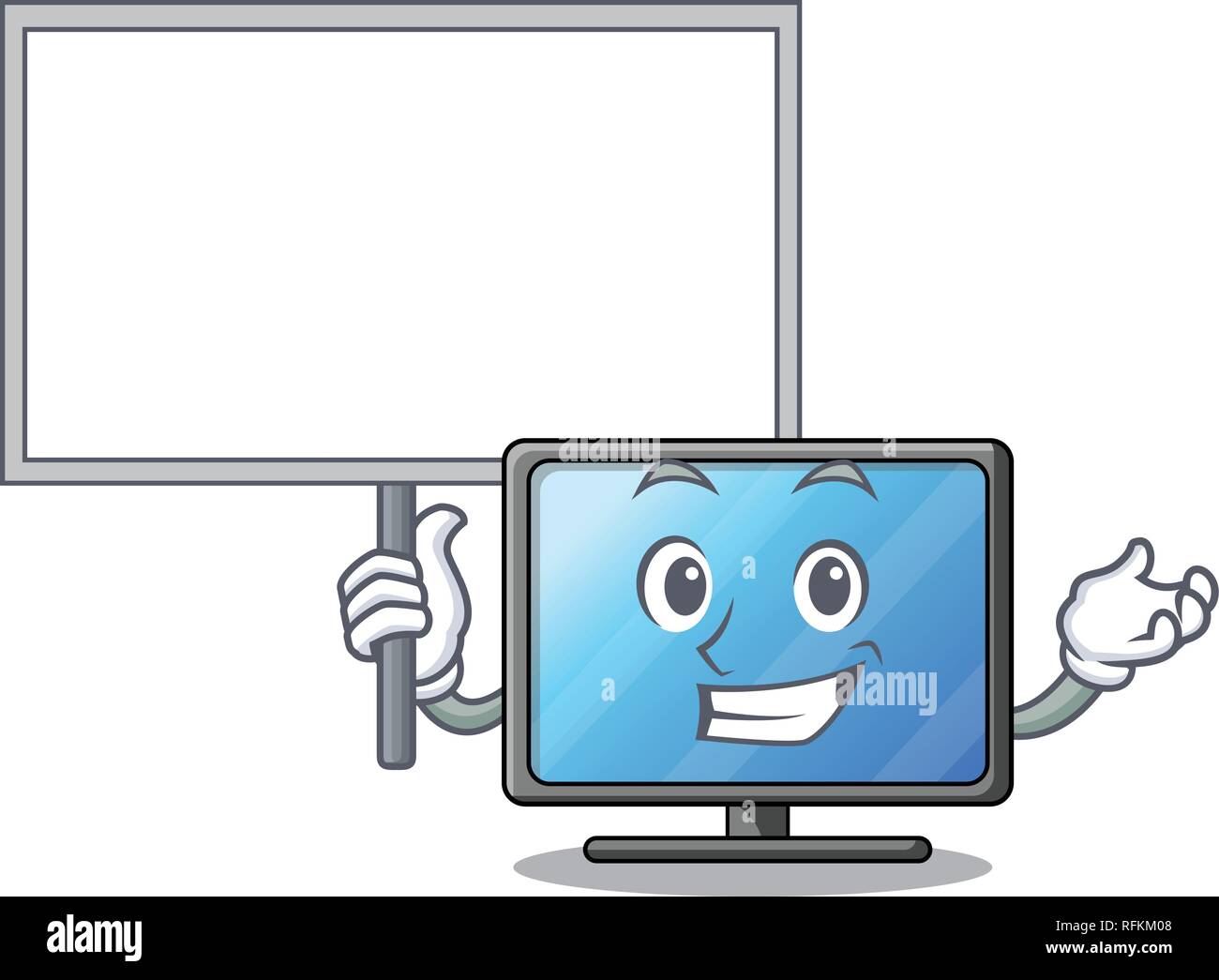 Bring board lcd tv cartoon in living room vector illustration Stock ...