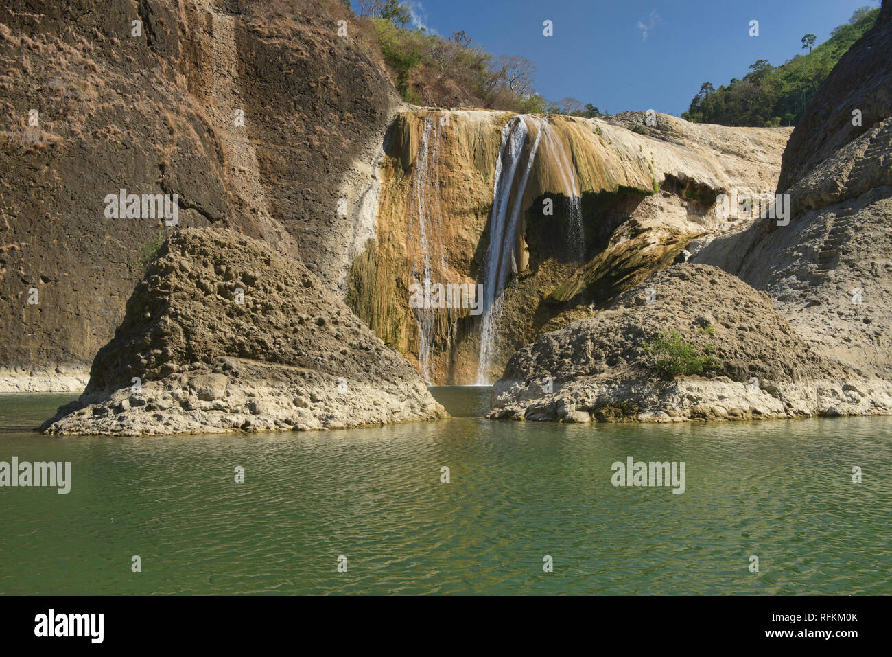 The beautiful Pinsal Falls, Santa Maria, Ilocos Sur, Philippines Stock ...