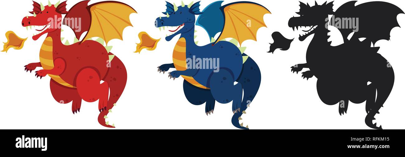 Set of dragon character illustration Stock Vector Image & Art - Alamy