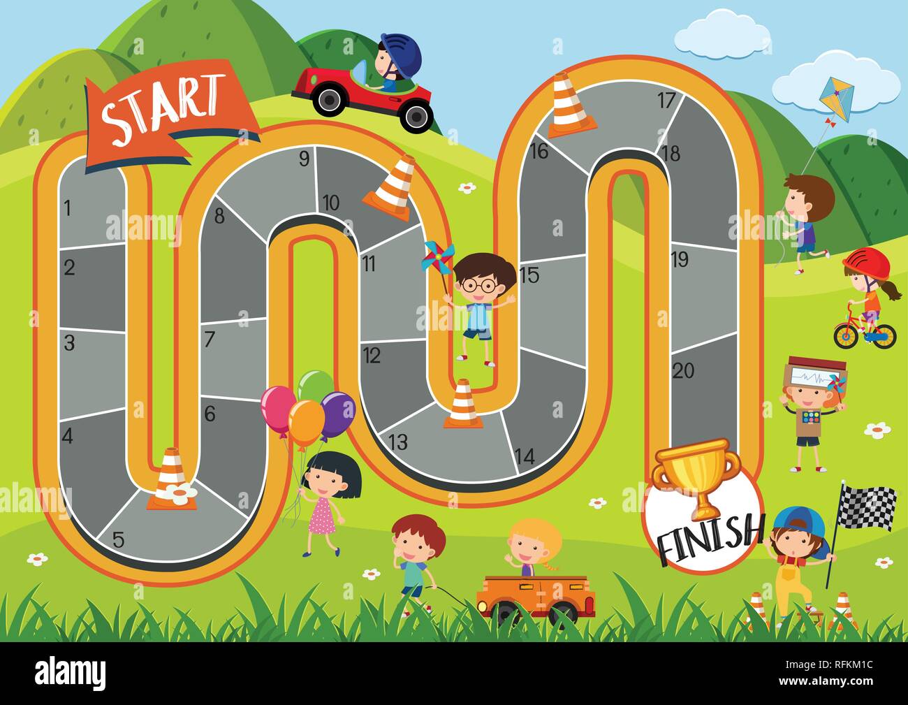 Children race maze game template illustration Stock Vector Image & Art ...