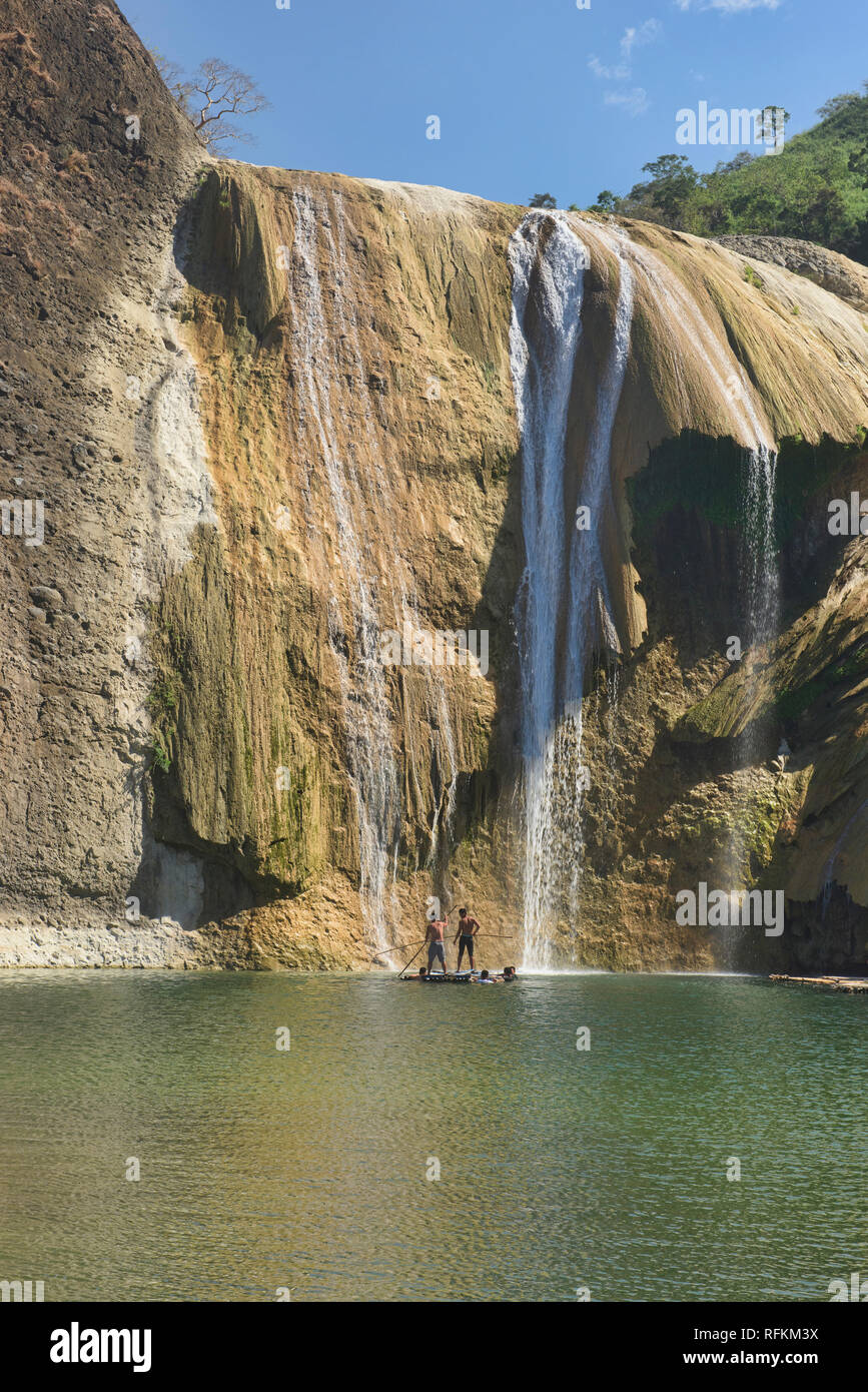 Bamboo raft at beautiful Pinsal Falls, Santa Maria, Ilocos Sur ...