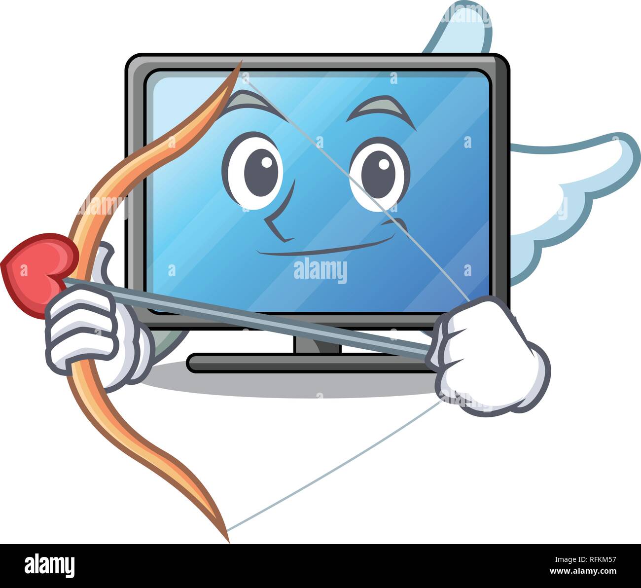 Cupid lcd tv cartoon in living room vector illustration Stock Vector ...