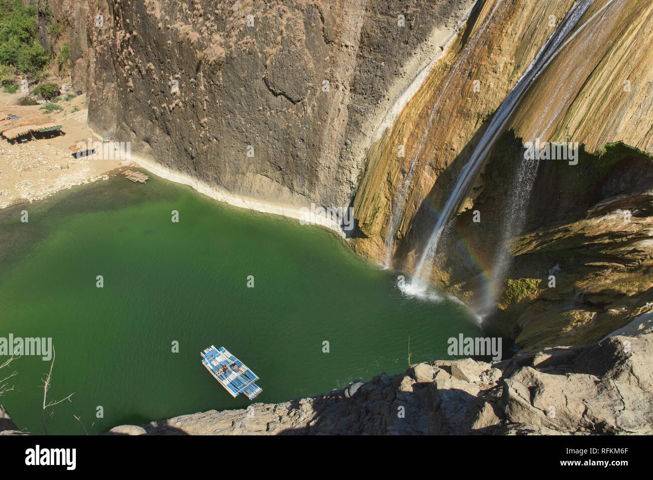 Bamboo raft at beautiful Pinsal Falls, Santa Maria, Ilocos Sur ...