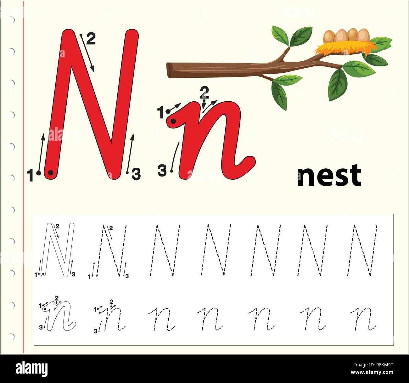 Tracing Letter N High Resolution Stock Photography and Images - Alamy