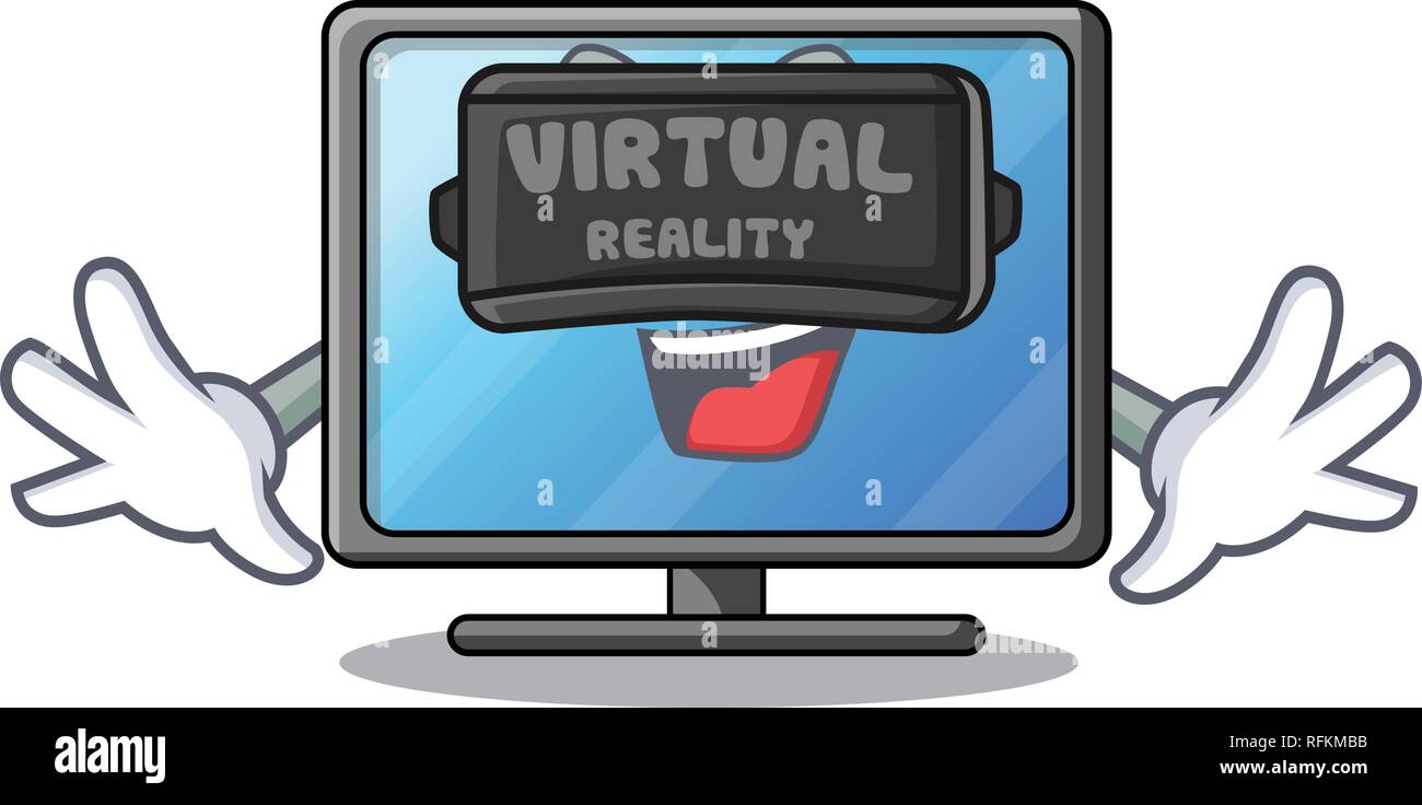 Virtual reality lcd tv in shape of mascot vector illustration Stock ...
