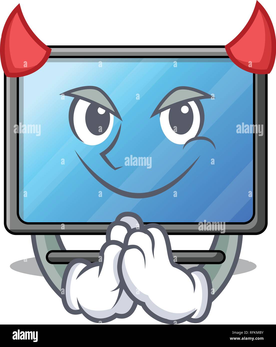 Devil lcd tv in shape of mascot vector illustration Stock Vector Image ...