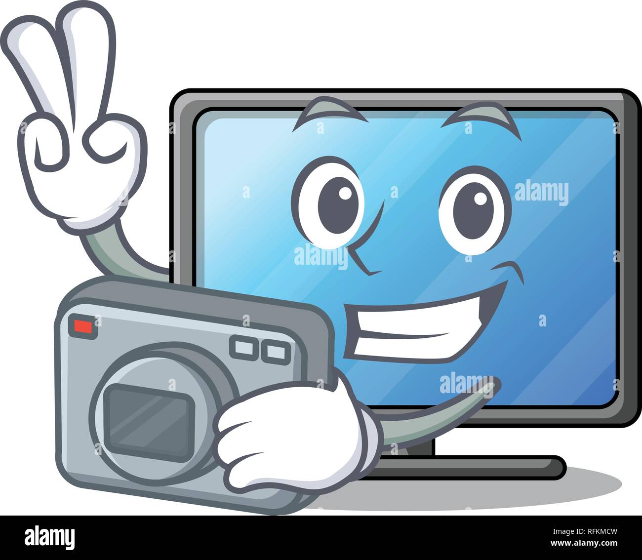 Photographer lcd tv in shape of mascot vector illustration Stock Vector ...