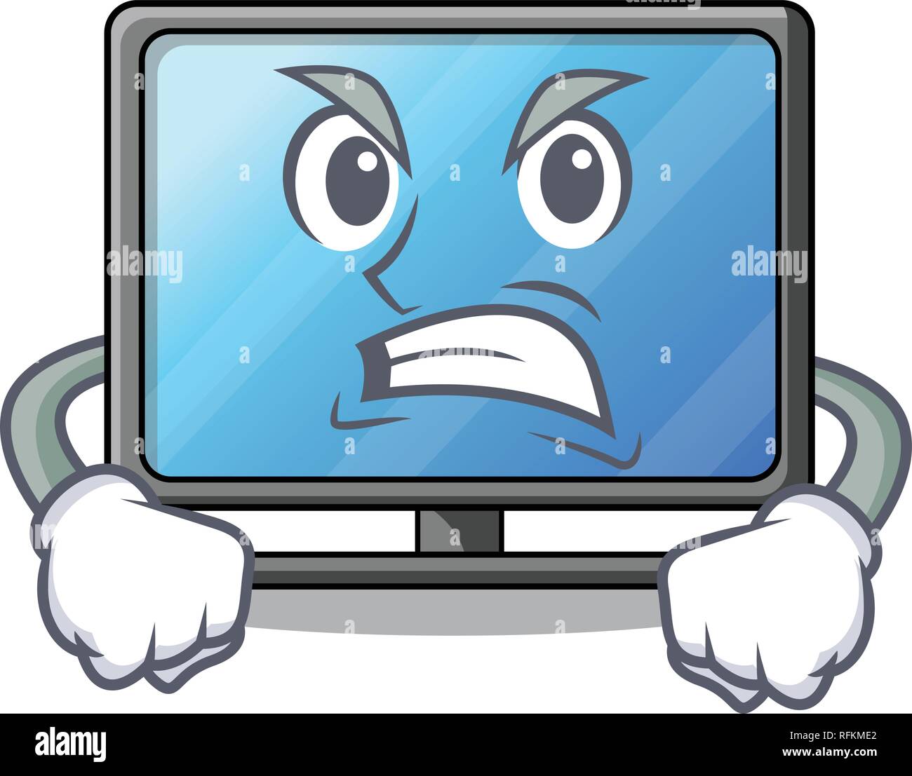 Angry lcd tv in shape of mascot vector illustration Stock Vector Image ...