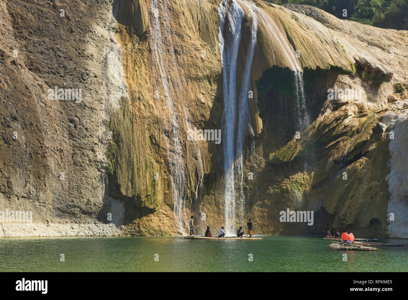 Bamboo raft at beautiful Pinsal Falls, Santa Maria, Ilocos Sur ...