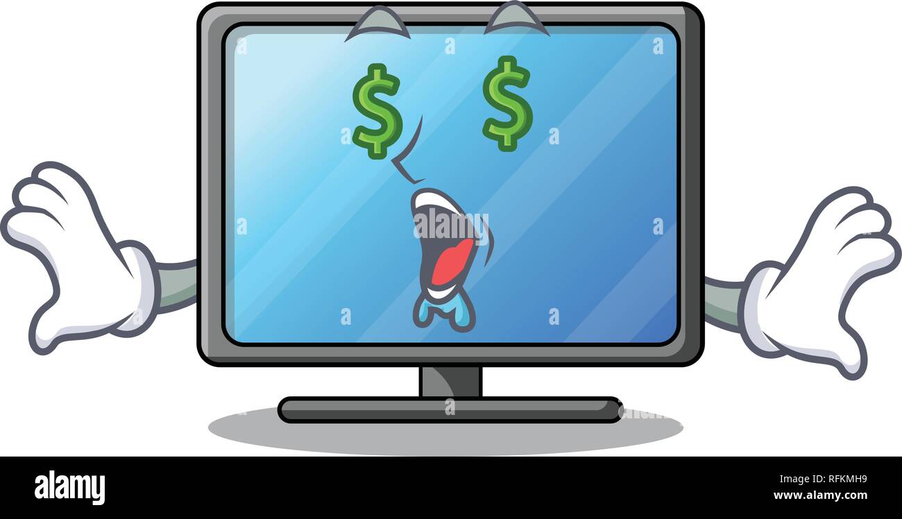 Money eye lcd tv isolated with the character vector illustration Stock ...