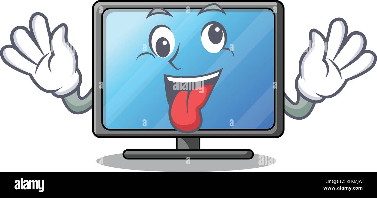 Crazy lcd tv isolated with the character vector illustration Stock ...