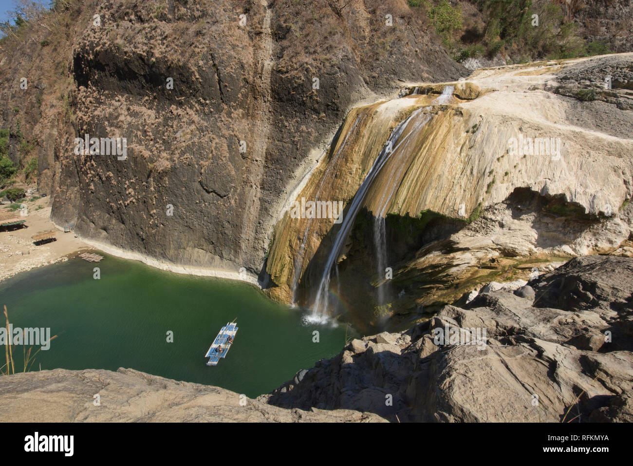 Bamboo raft at beautiful Pinsal Falls, Santa Maria, Ilocos Sur ...