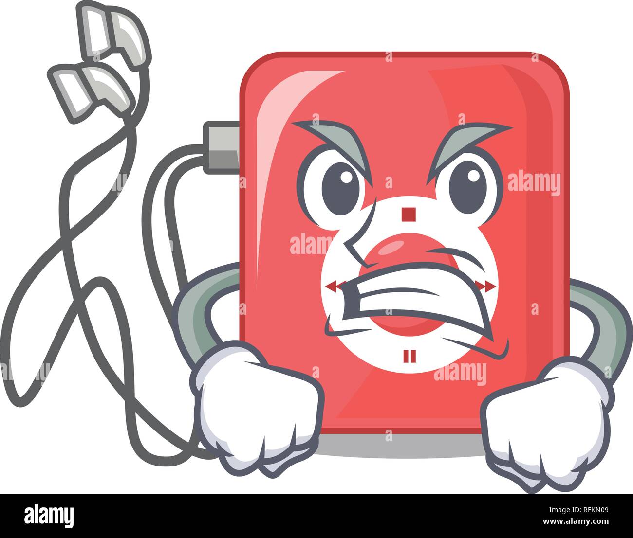 Angry mp3 player in a funny cartoon vector illustartion Stock Vector ...