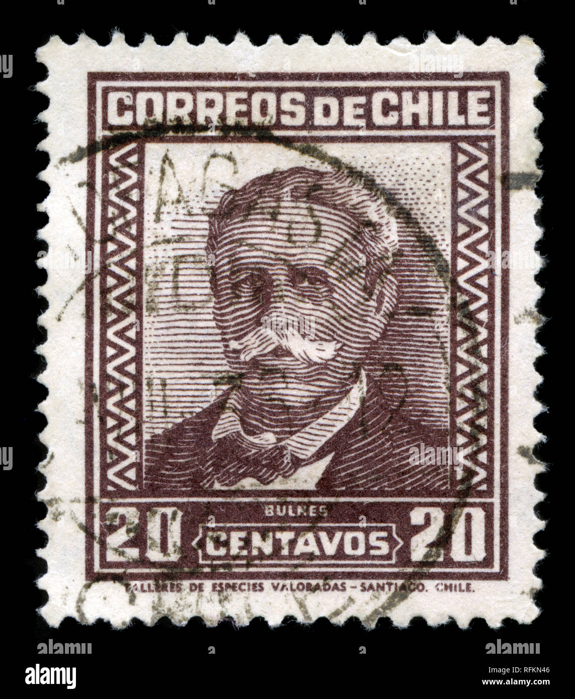 Postage stamp from Chile in the Personalities definitives series issued ...