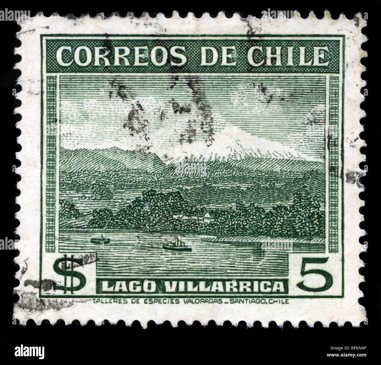 Postage stamp from Chile in the Country views series issued in 1939 ...