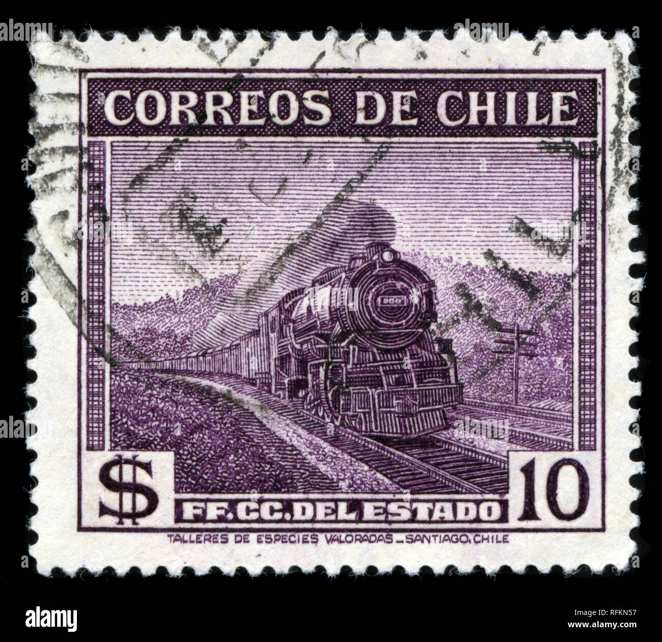 Postage stamp from Chile in the Country views series issued in 1945 ...