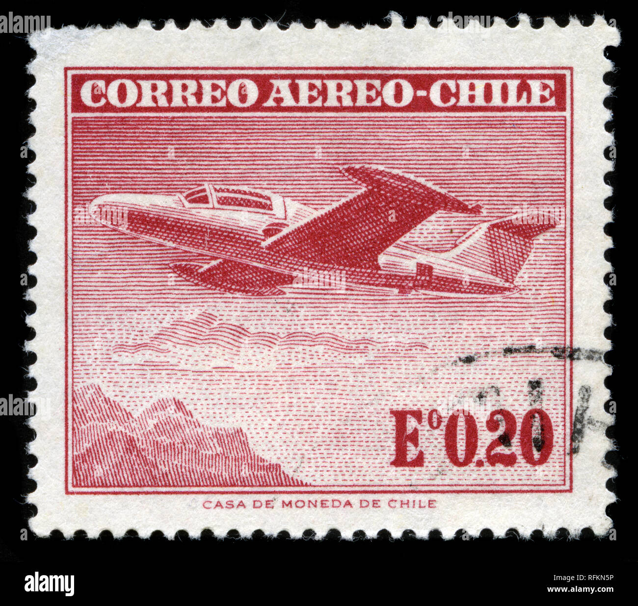 Postage stamp from Chile in the Planes, new currency series issued in ...