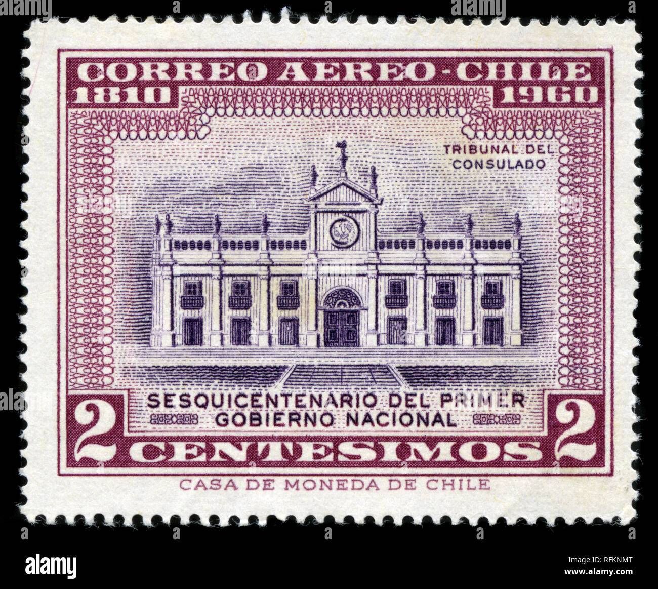 Postage stamp from Chile in the 150 Years First National Government ...
