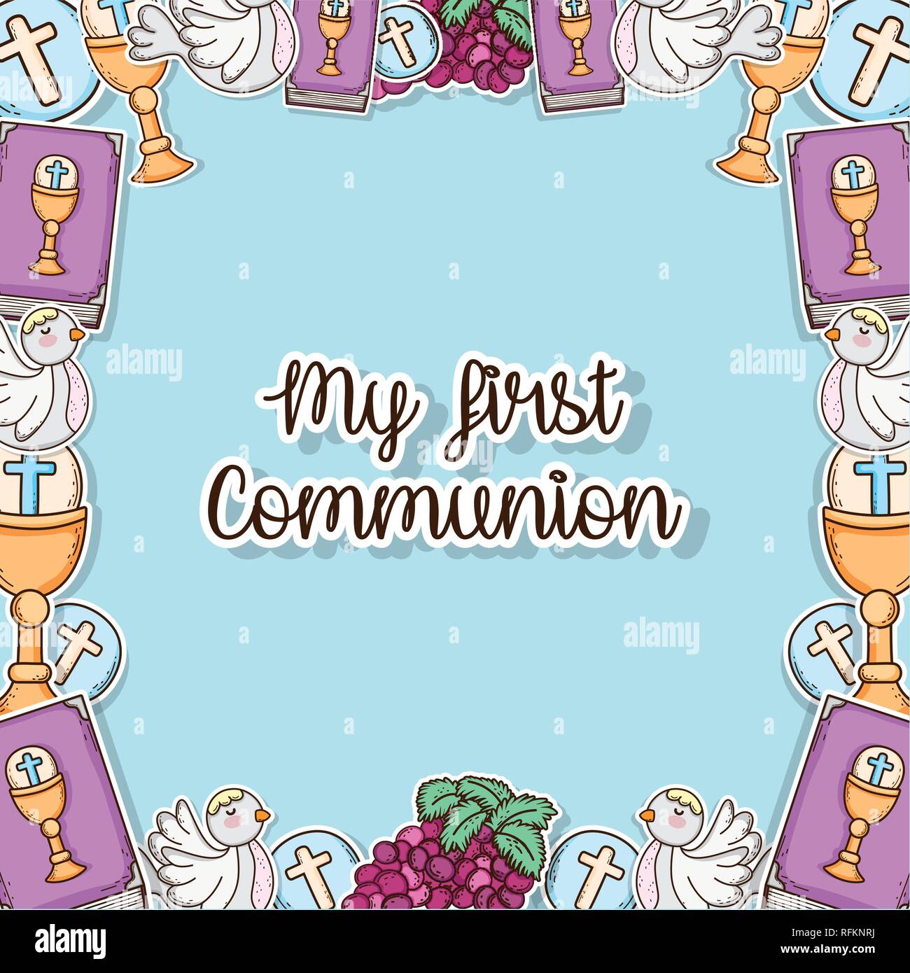 my fisrt communion traditional decoration background Stock Vector Image ...