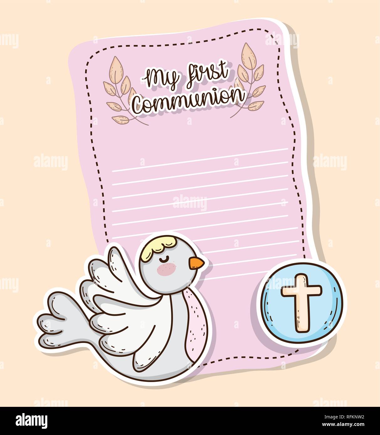 Dove first communion icon hi-res stock photography and images - Alamy