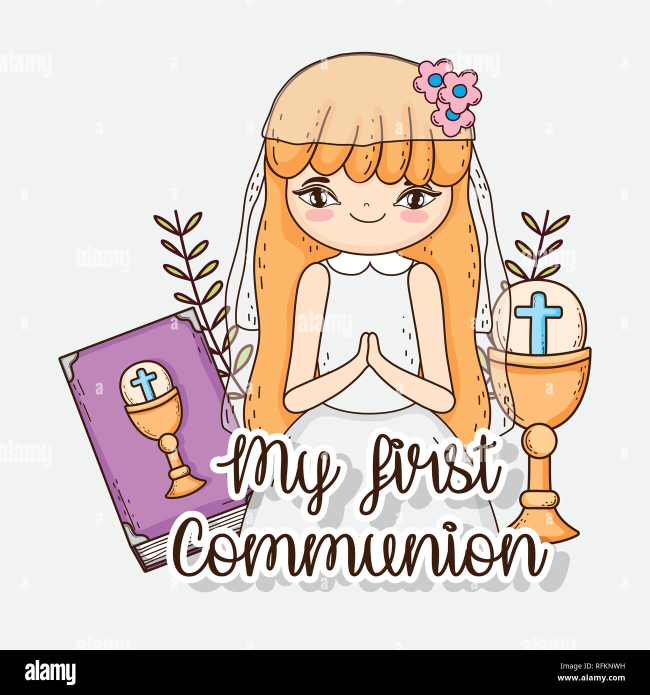 First communion girl illustration hi-res stock photography and images ...