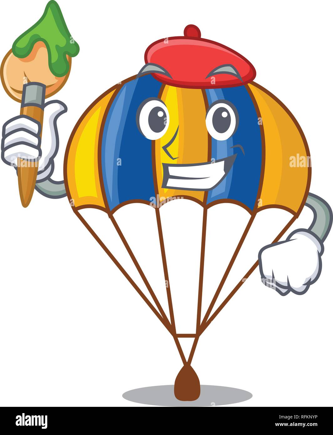 Artist parachute in the shpe of charcter vector illustration Stock ...