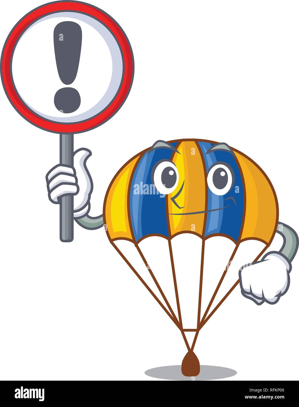 With sign parachute in the shpe of charcter vector illustration Stock ...