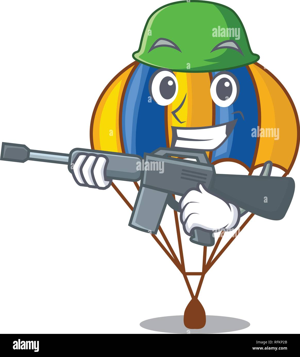 Army parachute in the shpe of charcter vector illustration Stock Vector ...