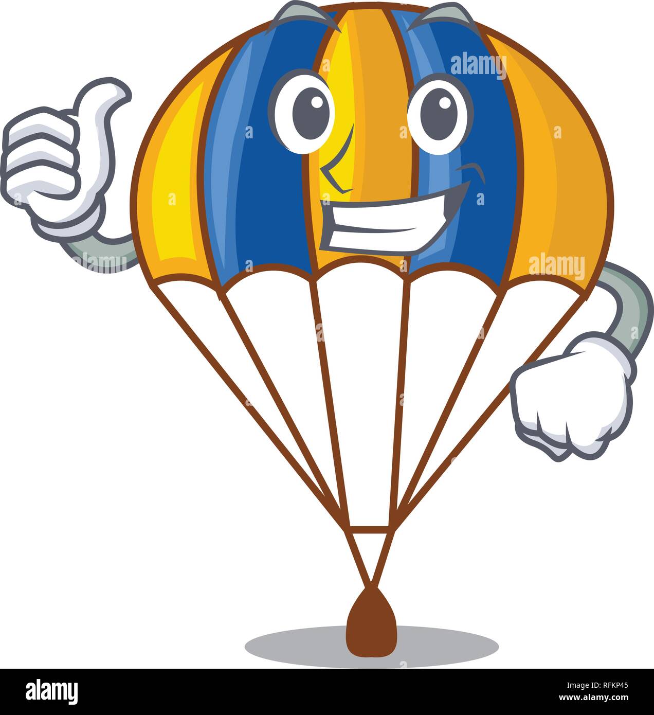 Thumbs up parachute isolated with in the cartoons vector illustration ...