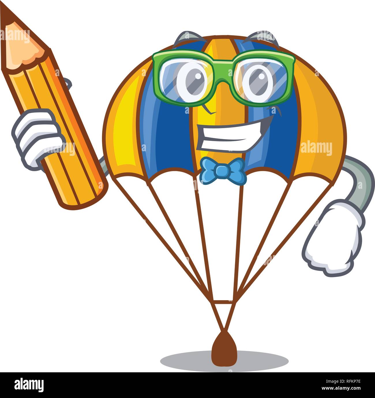 Student parachute isolated with in the cartoons vector illustration ...