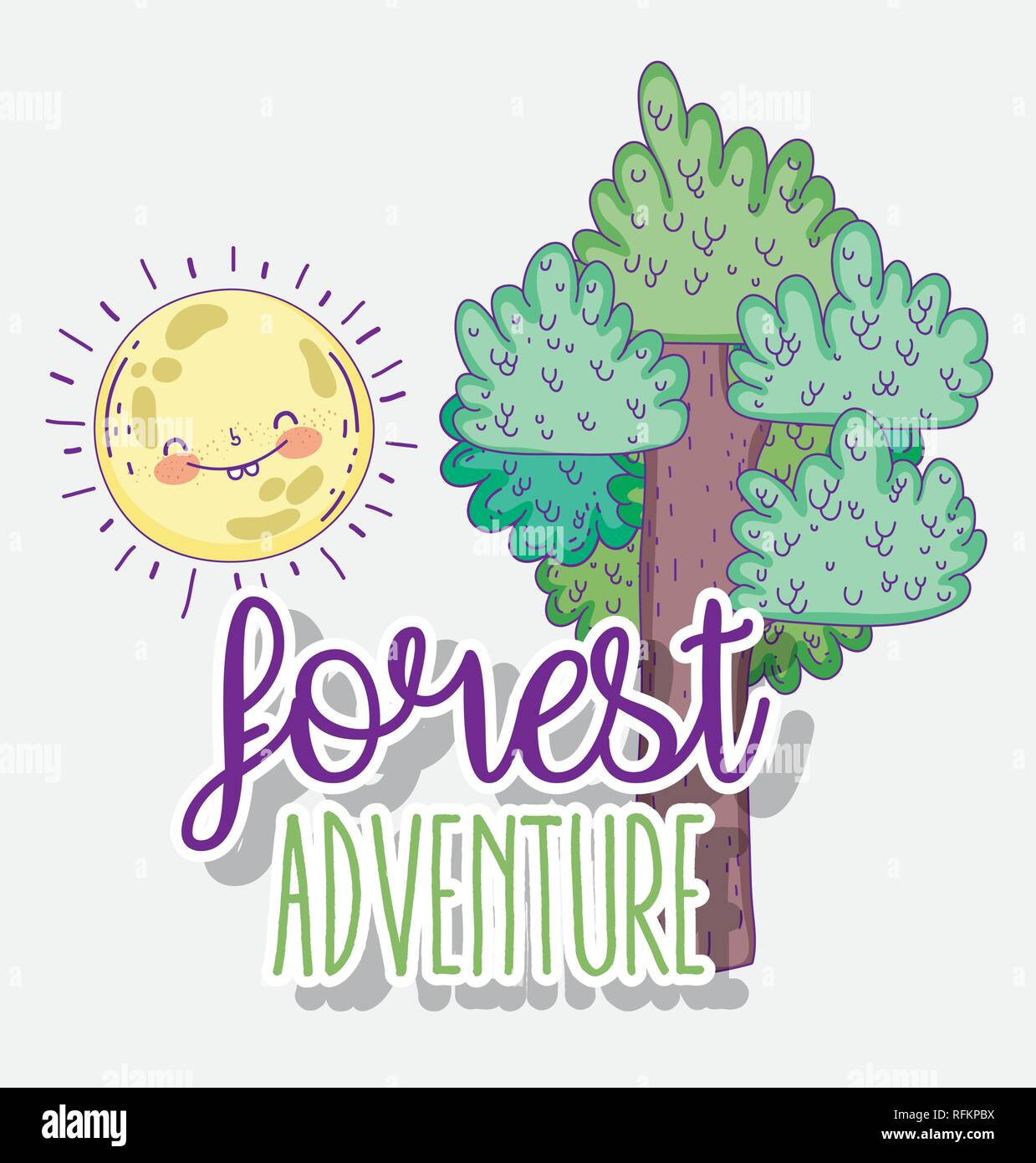 Woodland sun Stock Vector Images - Alamy