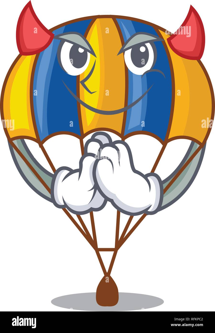Devil flying parachute in the mascot sky vector illustration Stock ...