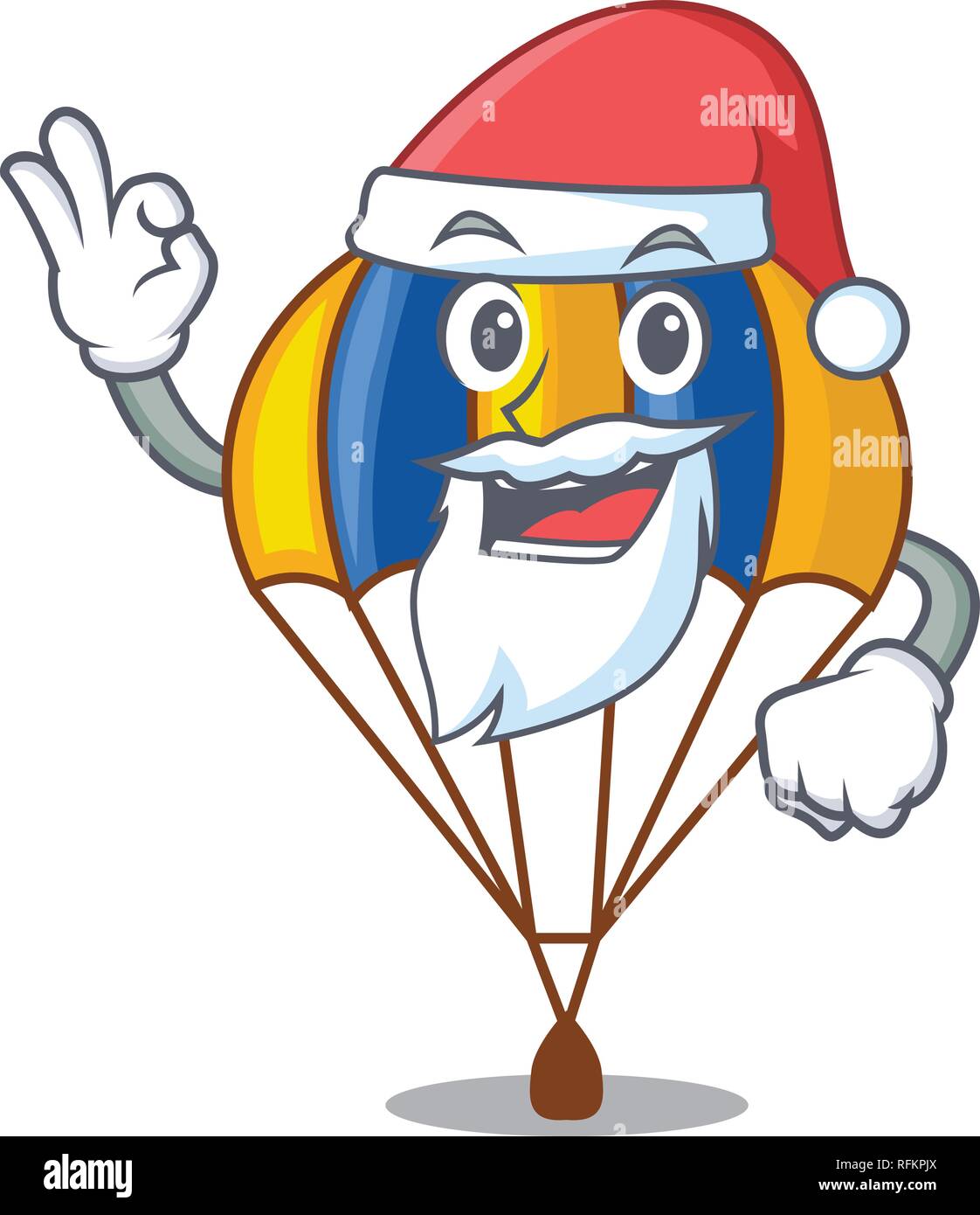 Santa parachute in shape of acartoon fuuny vector illustration Stock ...