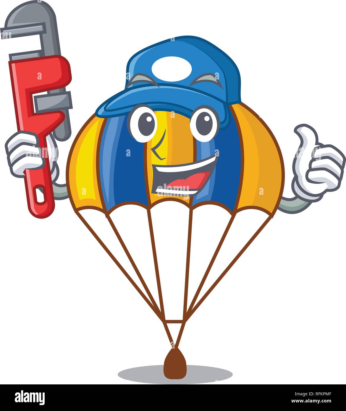 Plumber parachute in shape of acartoon fuuny vector illustration Stock ...
