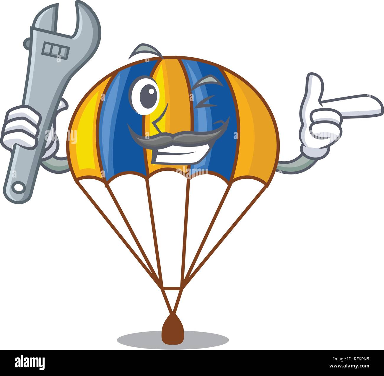 Mechanic parachute in shape of acartoon fuuny vector illustration Stock ...