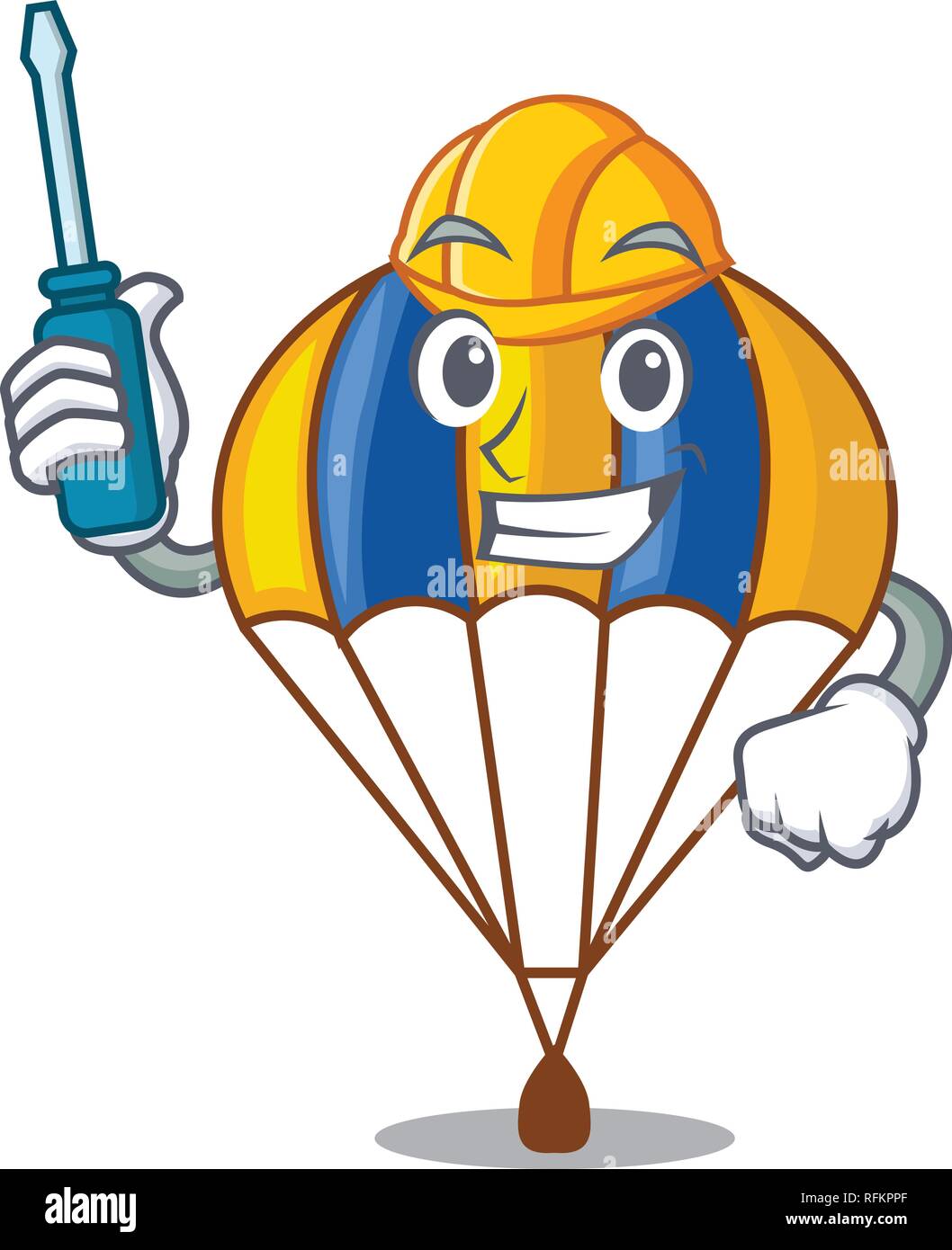 Automotive parachute in shape of acartoon fuuny vector illustration ...