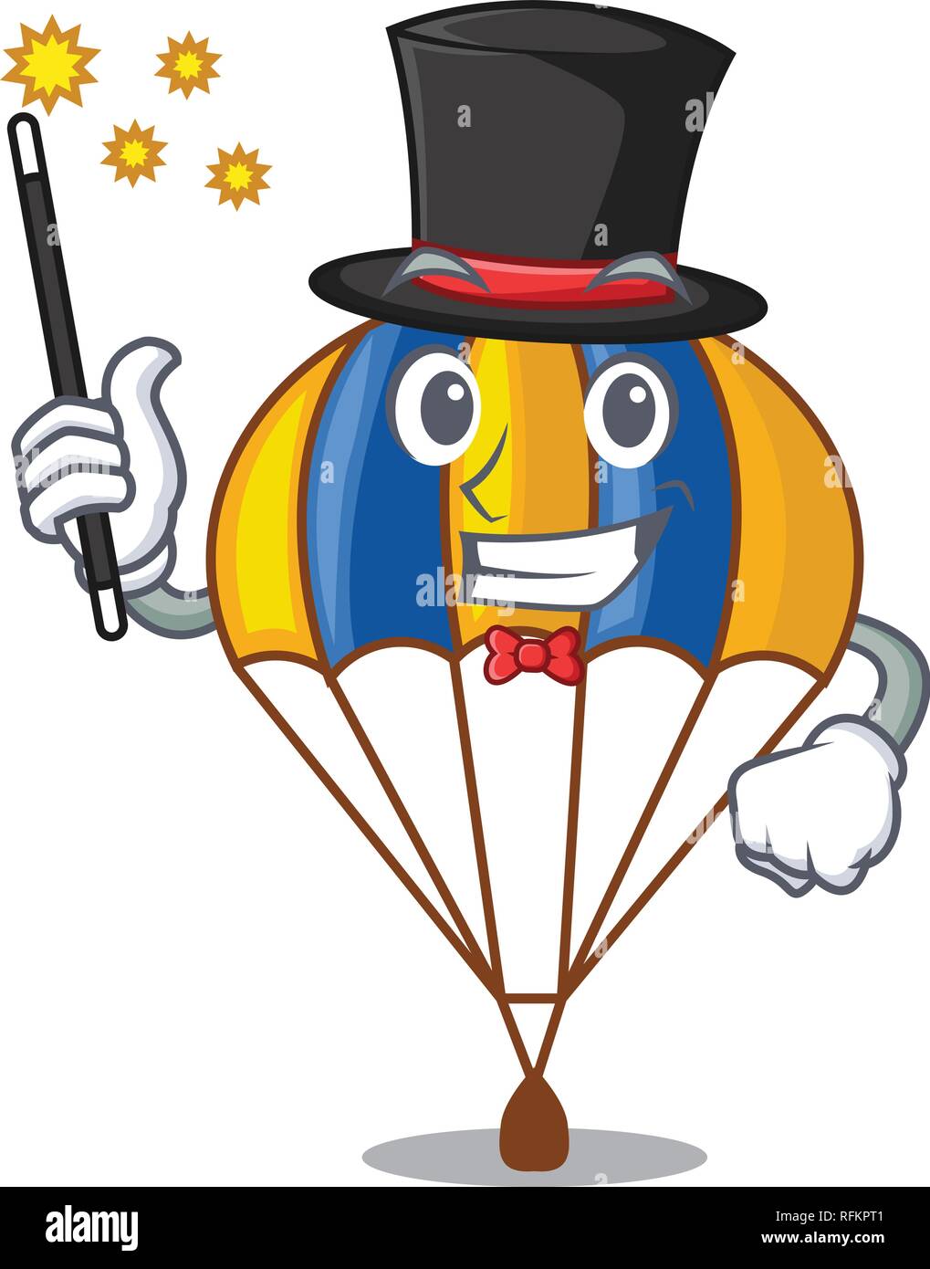 Magician parachute in shape of acartoon fuuny vector illustration Stock ...